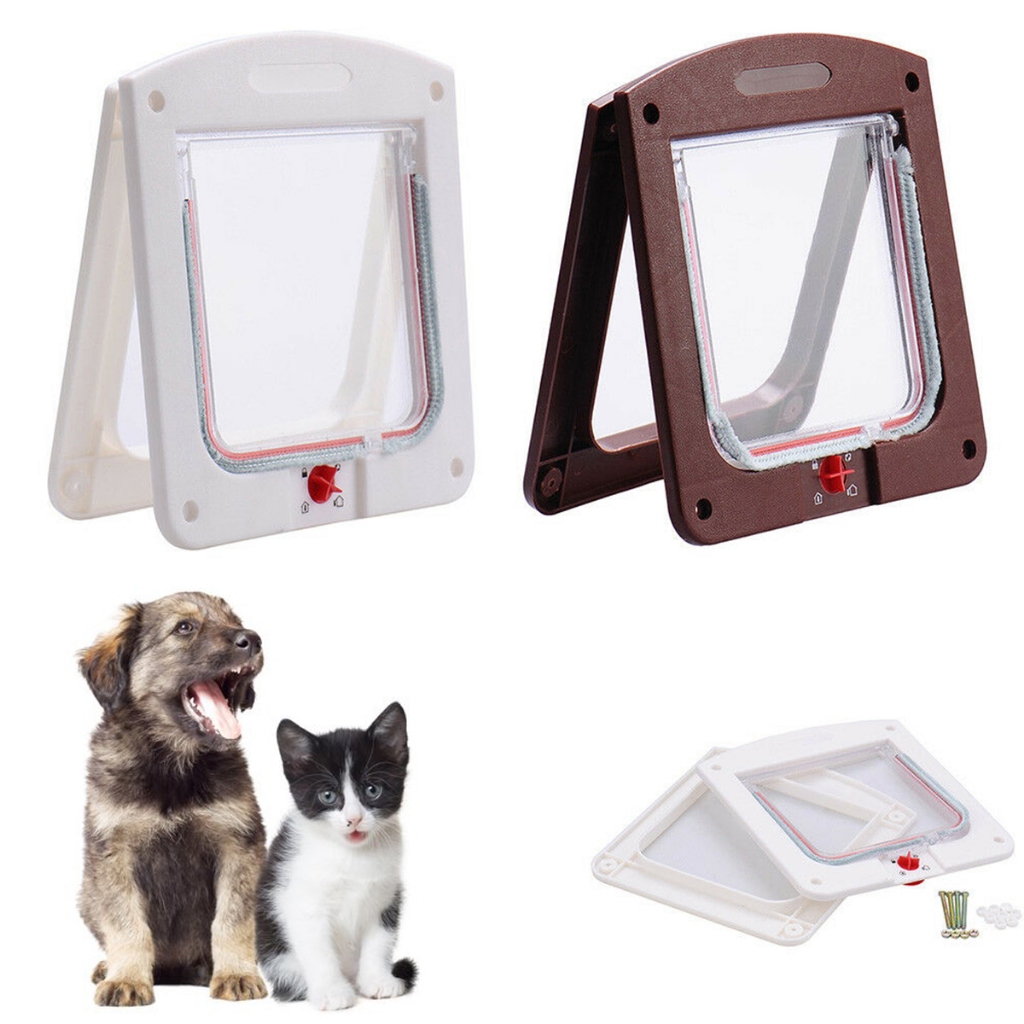 1 Pcs Cat Flap Door with 4 Way Security Lock Controllable Switch ...