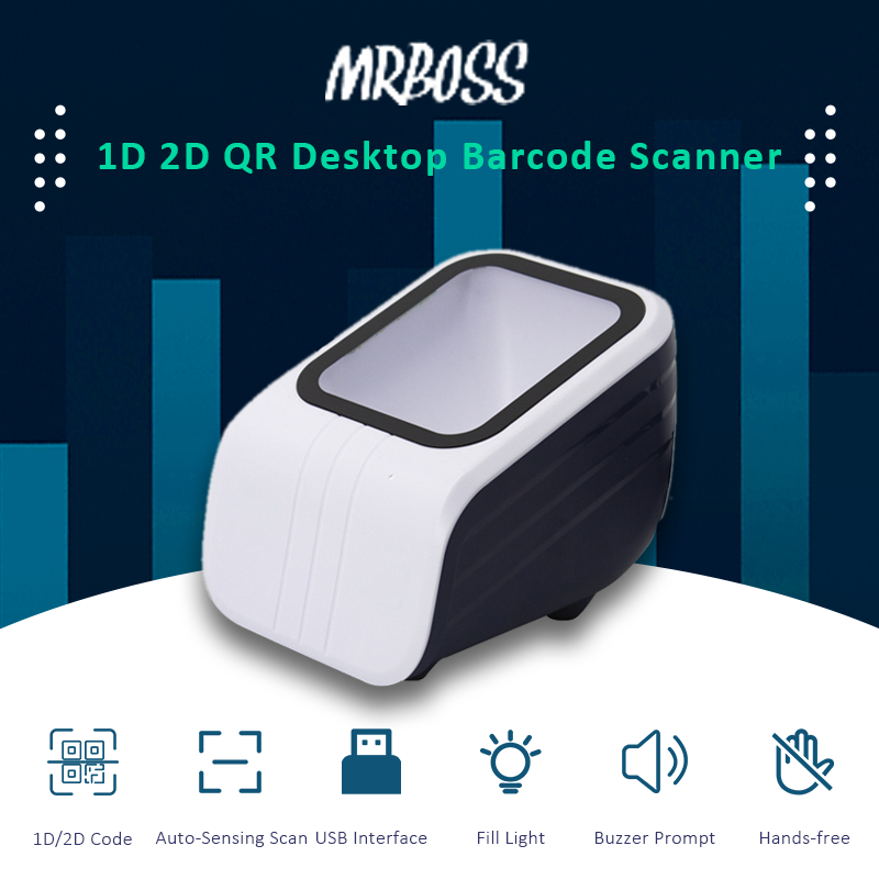 1D 2D QR Barcode Scanner Omnidirectional Versatile Hands-Free Bluetooth ...