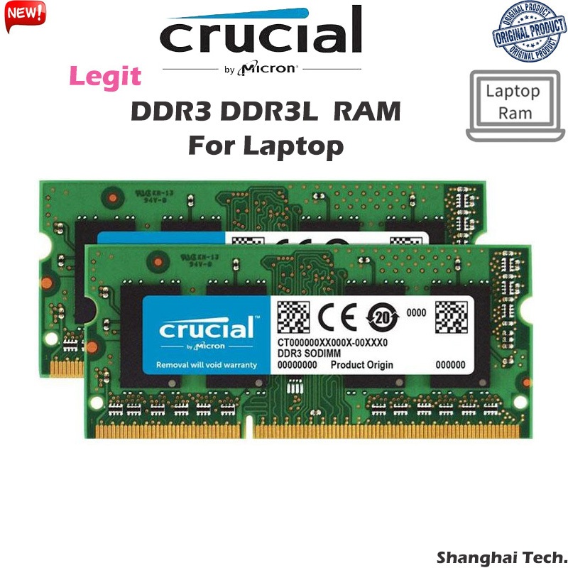 Crucial Laptop RAM ddr3/ddr3l 8gb 4gb 1600mhz/1333mhz/1066mhz SODIMM ...