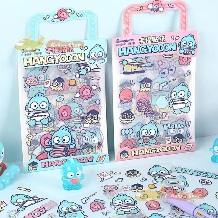 4pcs Hangyodon Portable Sticker Waterproof Sanrio DIY Stickers Handbook ...