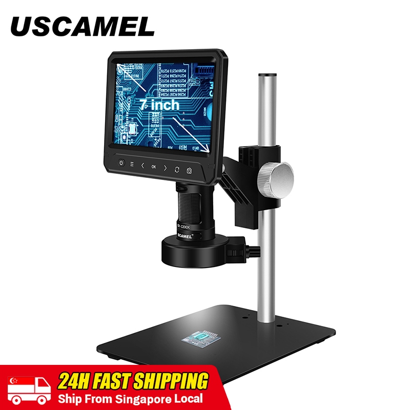 USCAMEL 50x-1200x Digital Microscope 12MP 7inch LDC Display Magnifier ...