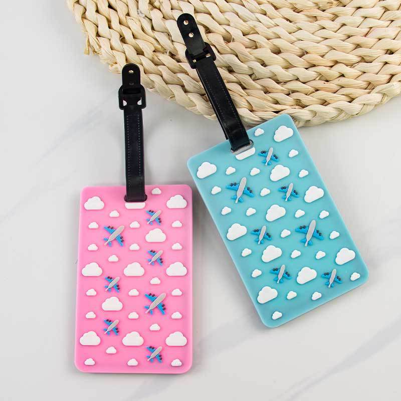 Cute Cartoon Cloud Luggage Tags PVC Plane Baggage Name Tag Suitcase Bag ...