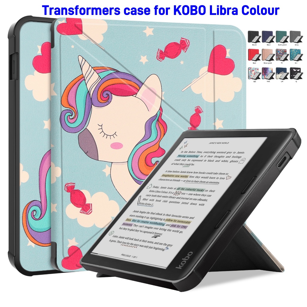 Case for Kobo Libra Colour 2024 Transformers Stand Flip Leather Cover ...