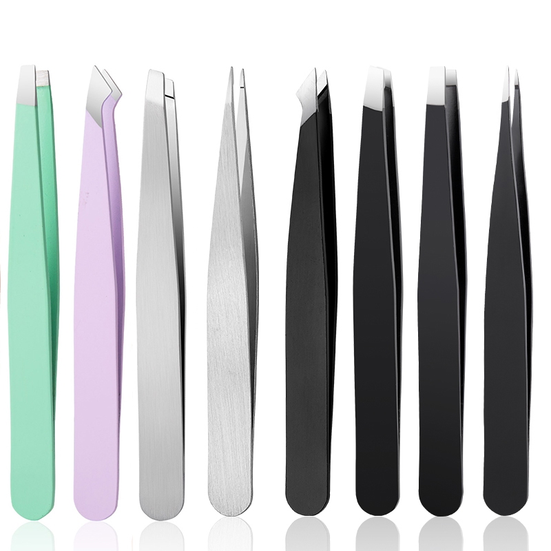 Precision Eyebrow Tweezers Lash Extension Slanted Puller Stainless ...