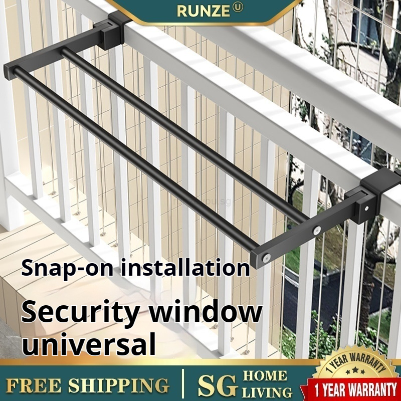 RUNZEU Balcony Telescopic Clothes Hanger Immortal Weapon Anti Theft ...