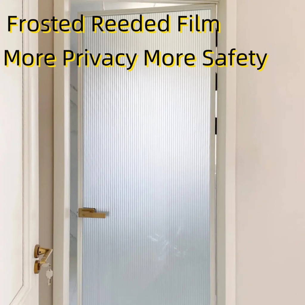 Reeded Frosted Glass Film Sticker Bathroom Door Decor Sticker Safety ...