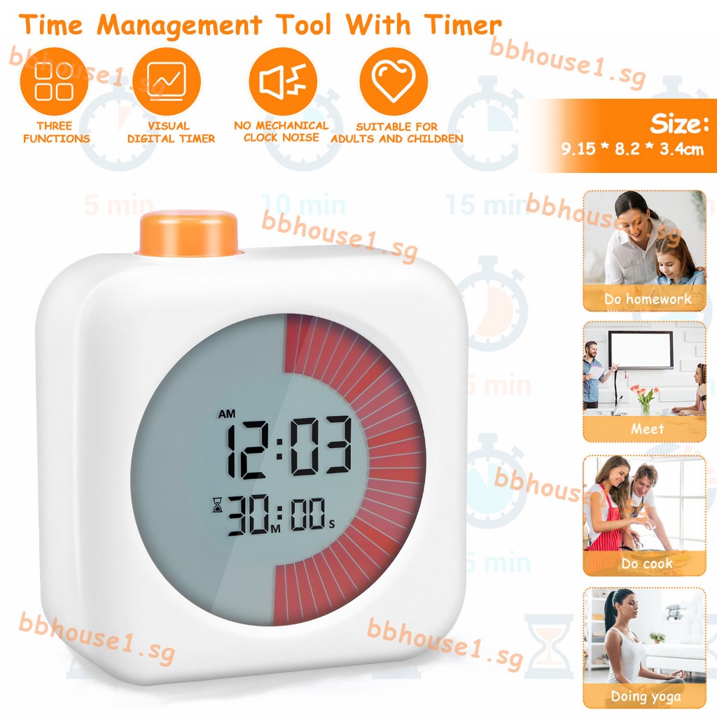 Digital Visual Timer for Kids Adults 60-Minute Visual Countdown Timer ...