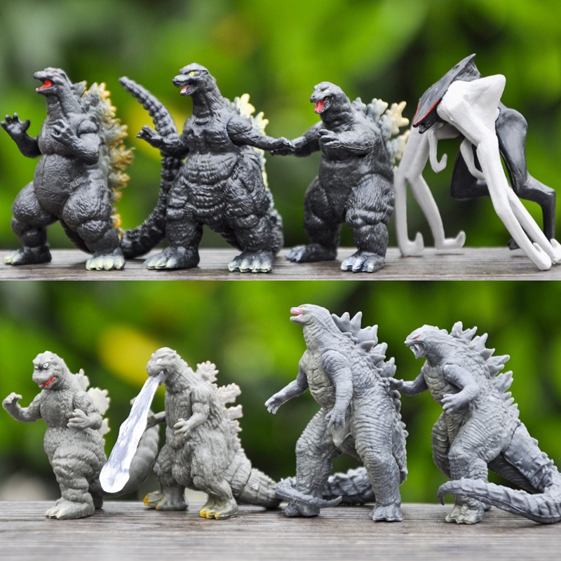 8Pcs/Set 4-5cm Godzilla vs. Kong Anime Figure Godzilla Crimson Mode ...