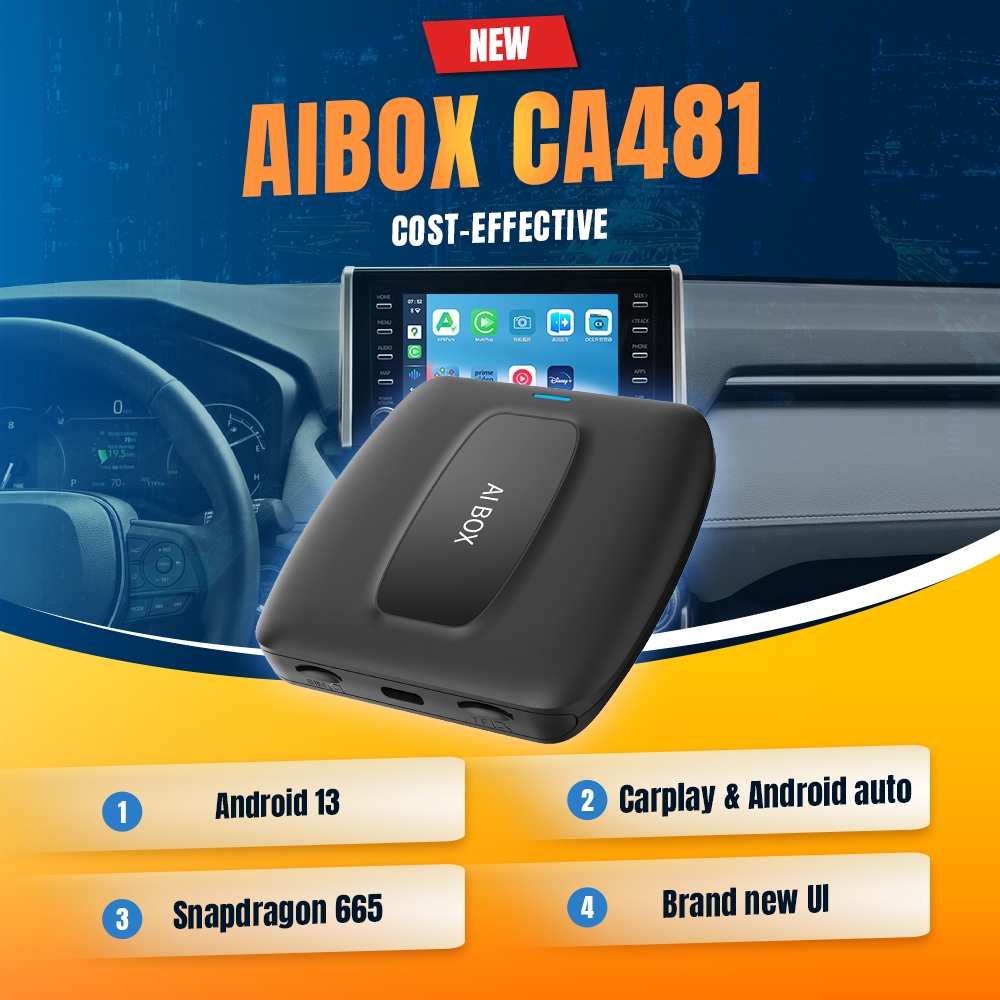 AIbox-Ambient Android 13 Car TV Box Wireless Apple CarPlay Android Auto ...