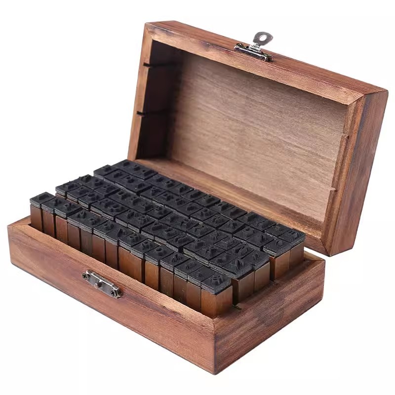 70pcs Wooden Box Number Alphabet Letter Stamps Vintage Wooden Rubber ...