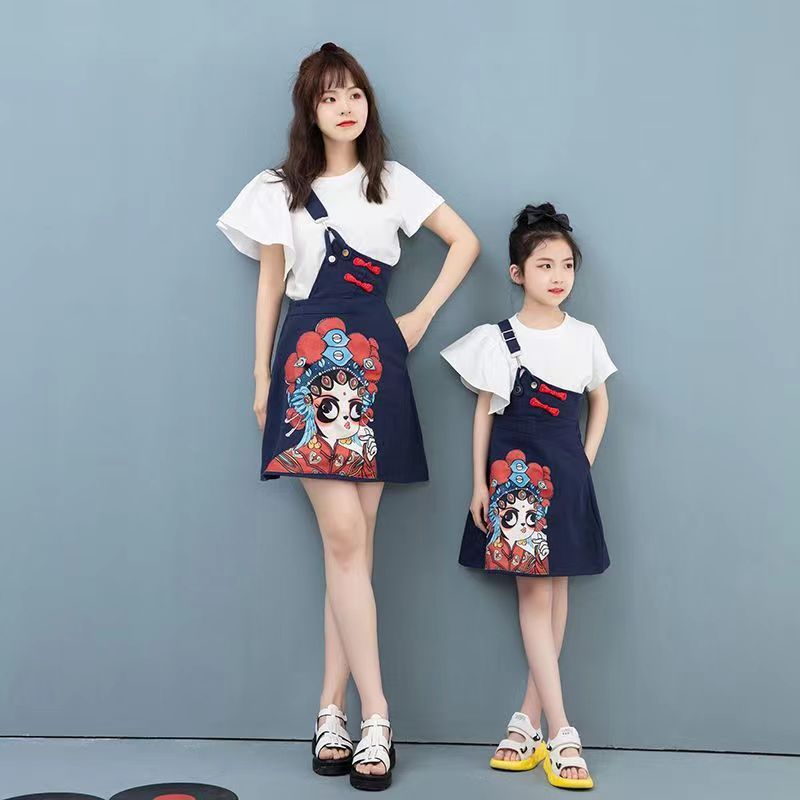 2021 Summer New Style Parent-Child Wear Girls Peking Opera Design Sense ...