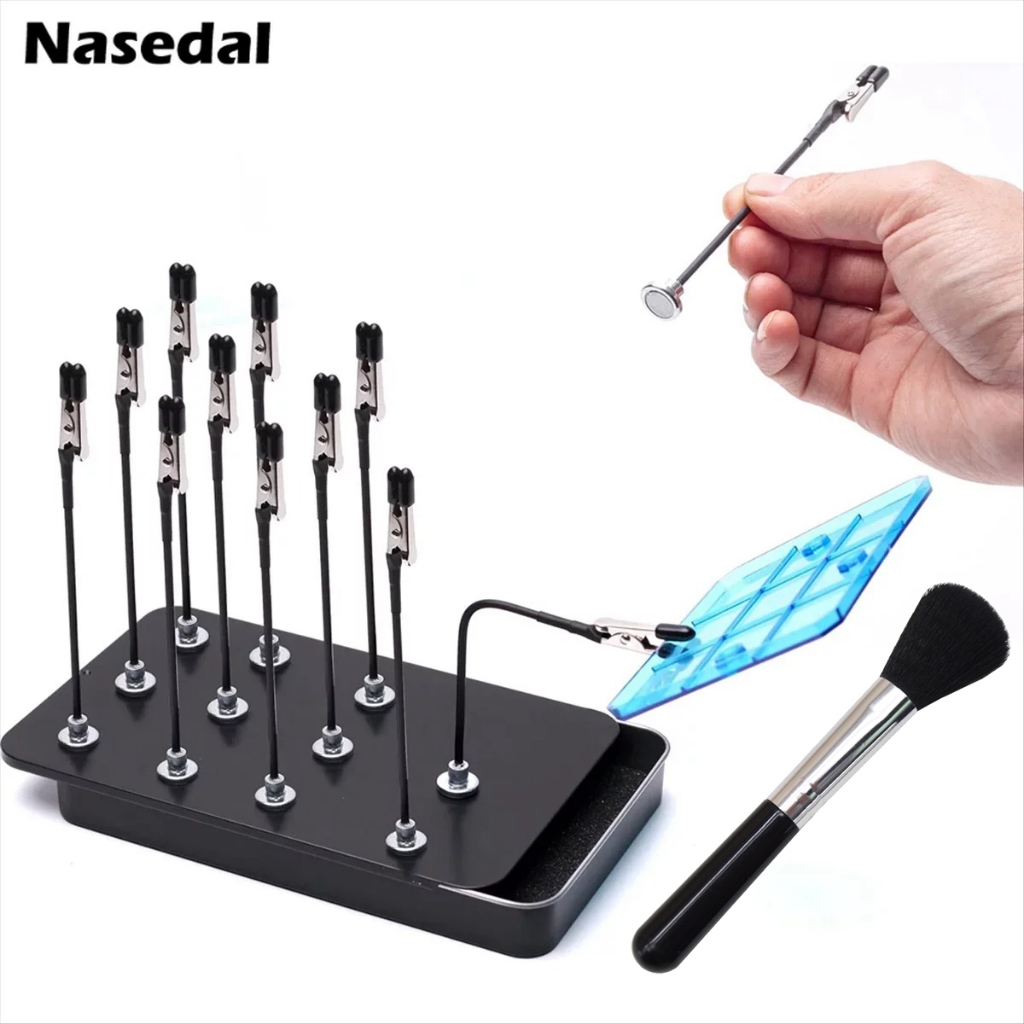 12PCS Model Painting Stand Base and Magnetic Bendable Alligator Clips ...