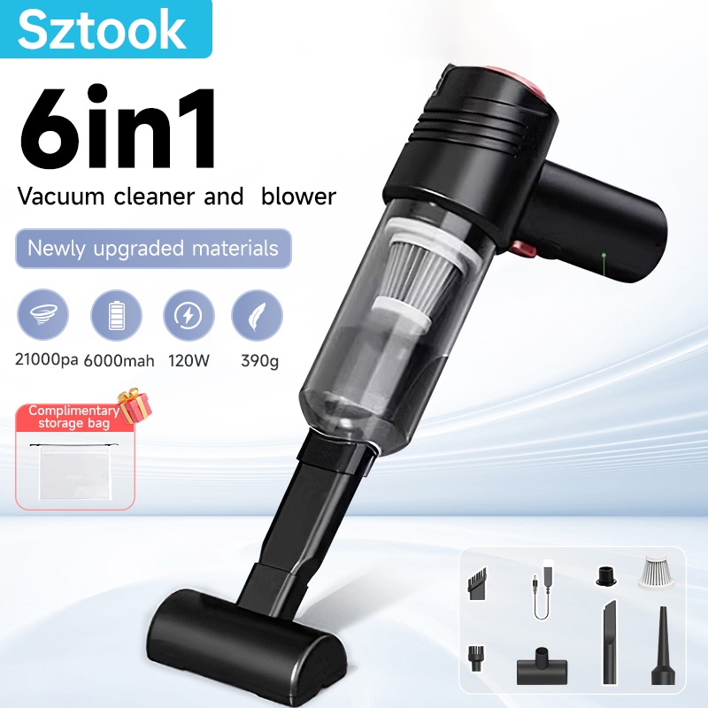 6 in 1 Cordless Vacuum Cleaner and blower 20000Pa Wireless Car Vacuum Cleaner Small Vacuum ...