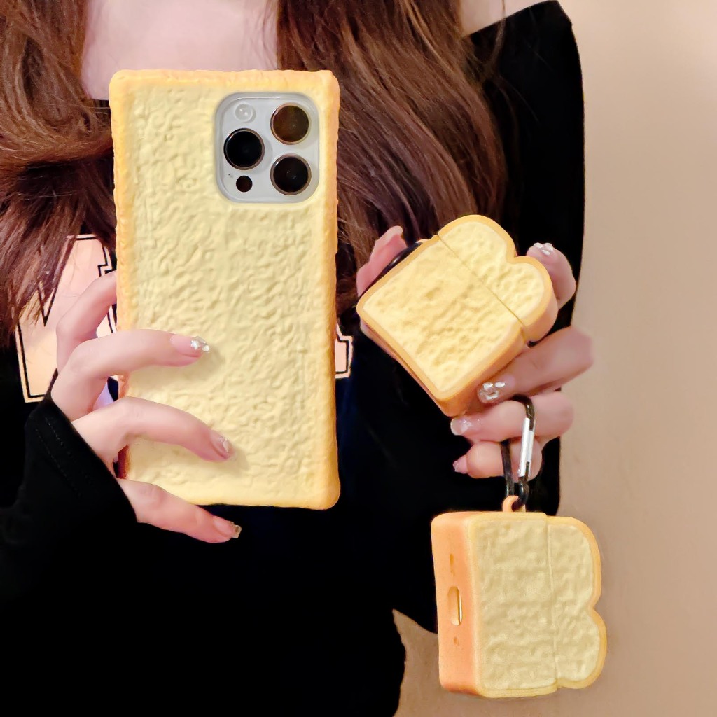 Soft 3D Toast Bread Phone Case for iPhone 17 16 15 14 Pro max 13 12 Pro ...