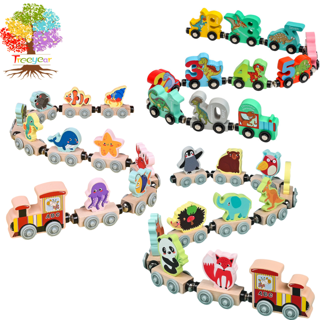 Train Set Toddler Toys for 2 3 4 Year Old Boys Toys Gifts,Wooden Toy ...
