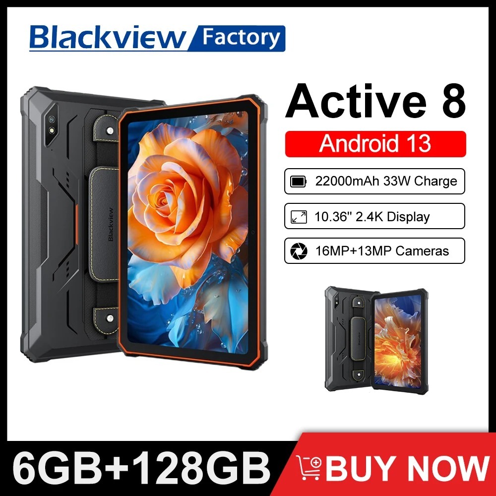 Blackview Active 8 Rugged Tablets 6GB 128GB Octa Core Dual 4G Android ...