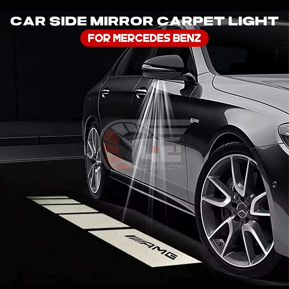 2Pcs Mercedes Benz Side Mirror Logo Projection Light Rearview Mirrors ...