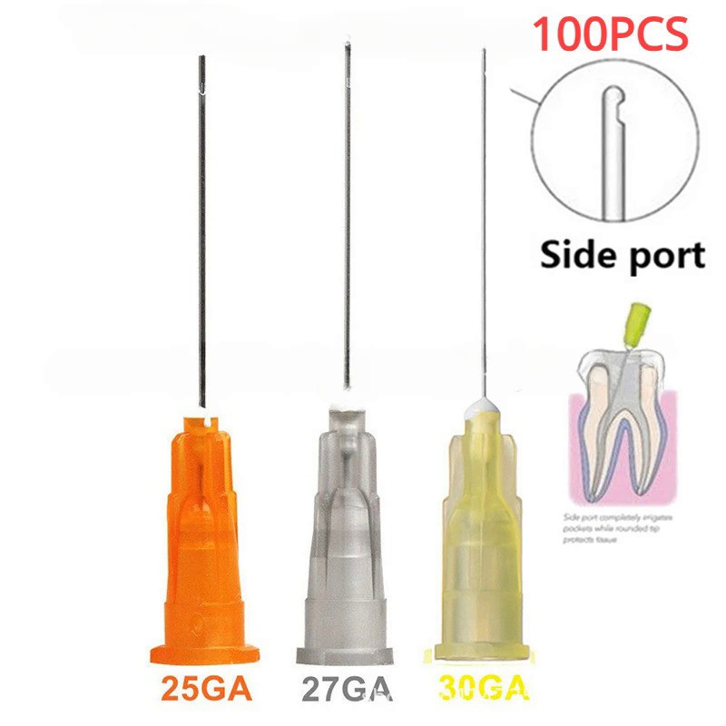 100pcs/pack Dental Endo Irrigation Needle Tip Dental Root Canal Lateral ...