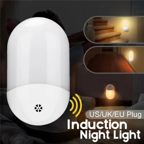 Automatic LED Night Light Wall Plug In Dusk to Dawn Sensor Warm White ...