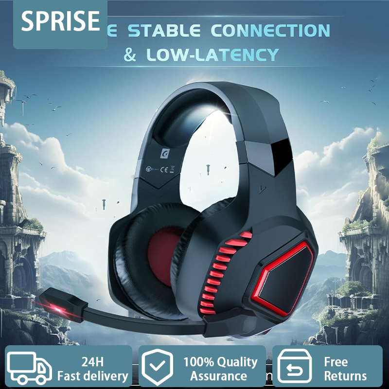 SPRISE Wireless Gaming Headset Bluetooth Headphone 2.4GHz Low latency ...