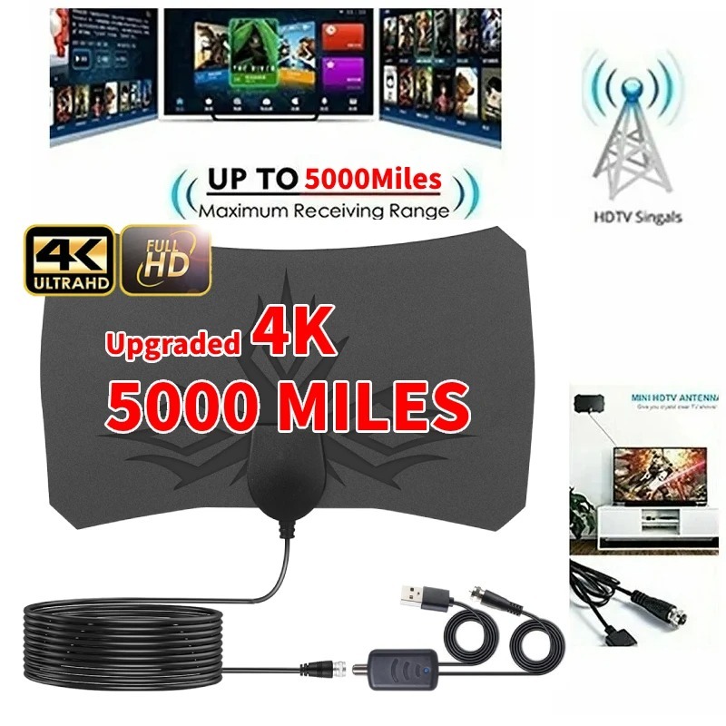 4K TV Antenna For Global Digital TV 1080P 5000 Mile HD Booster For RV ...