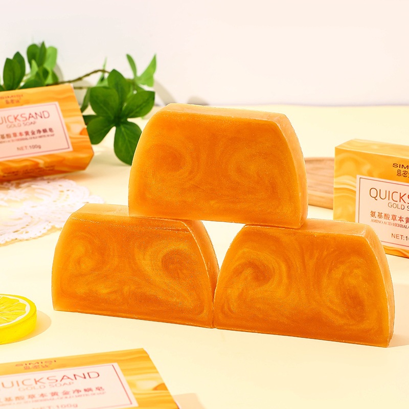 Amino Acid Golden Soap Facial Cleaner Removal Acne Pimple Pores ...