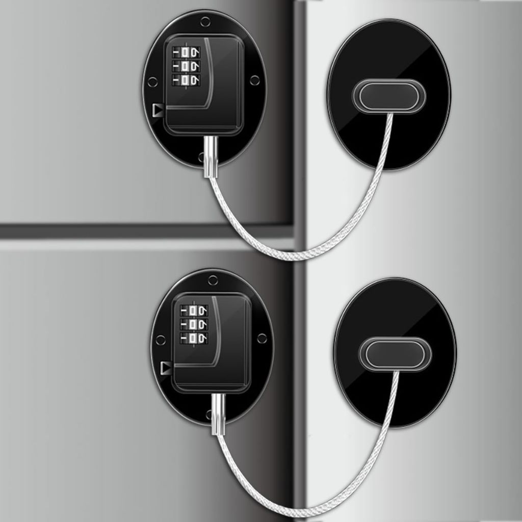 Mini Fridge Locks for Kids Non-Marking Adhesive No Drill Refrigerator ...