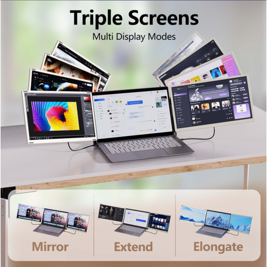 OFIYAA S6 15.6-inch Screen Extender Rotatable Removable Laptop Splitter ...