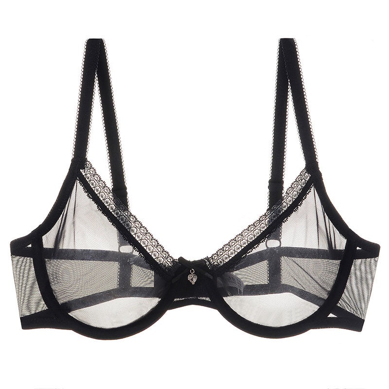 Full Transparent Bra Panties Ultra-Thin Sexy Underwear Nude Hot Black ...