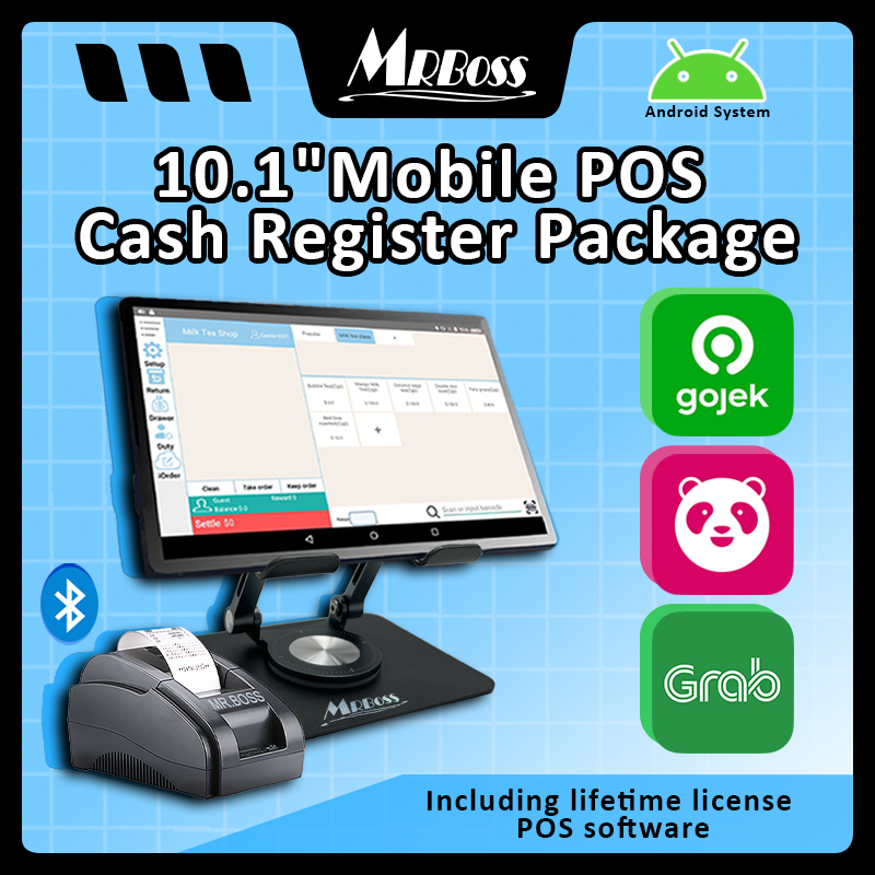 MRBOSS Mobile POS Till Cash Register 10.1” Tablet Receipt Printer ...