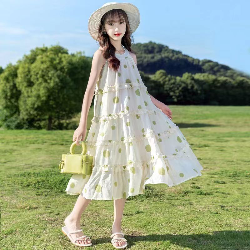 Lemon-tree 3-15Y girl's summer sleeveless dress new summer dress big ...