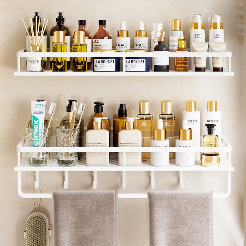 YUN JIE YA no drill White Bathroom Rack/Shampoo Rack/Kitchen Storage ...