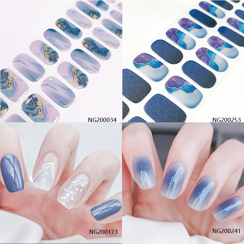 20 Finger UV Nail Stickers Second Generation Gel Nail Stickers Semi ...