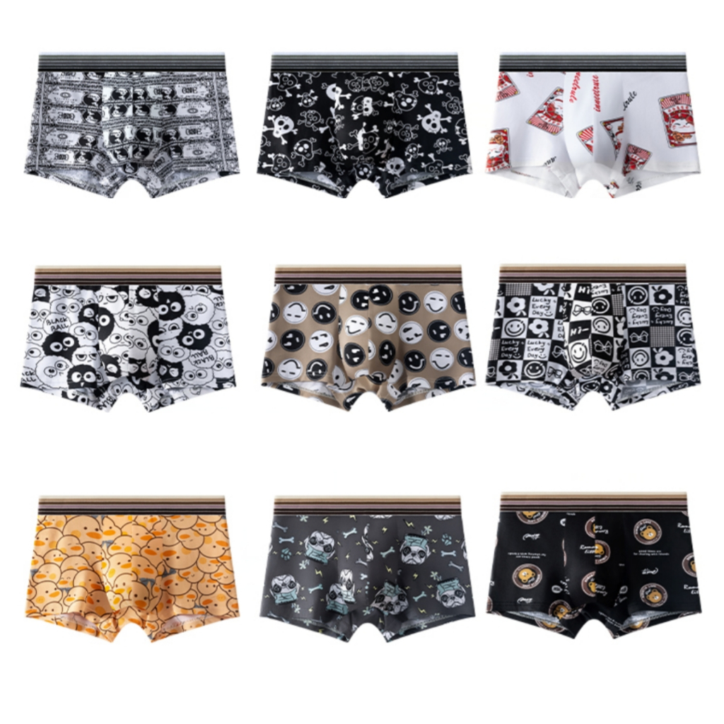 Stretchy Model Cute Cartoon Printed Men's Boys Underwear Boxer | Shopee ...