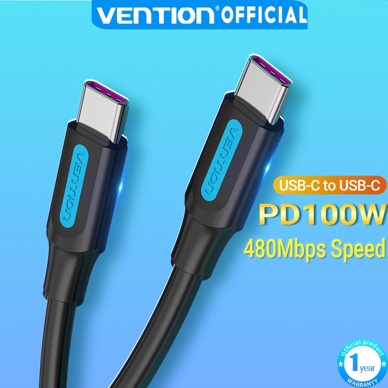 Vention PD 100W Type C Cable 5A USB C to USB C Cable High Speed 480Mbps Fast Charging Cable ...