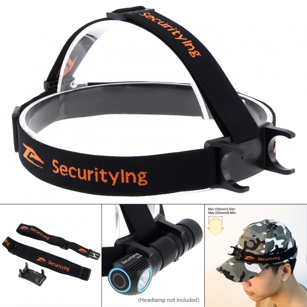 SecurityIng Elastic Headband Adjustable Headlight Strip with 400mm Head ...