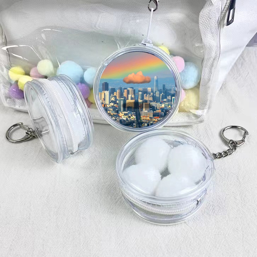 Round Pouch Clear Outdoor Bag Baji Display Small Mini Protector Case ...
