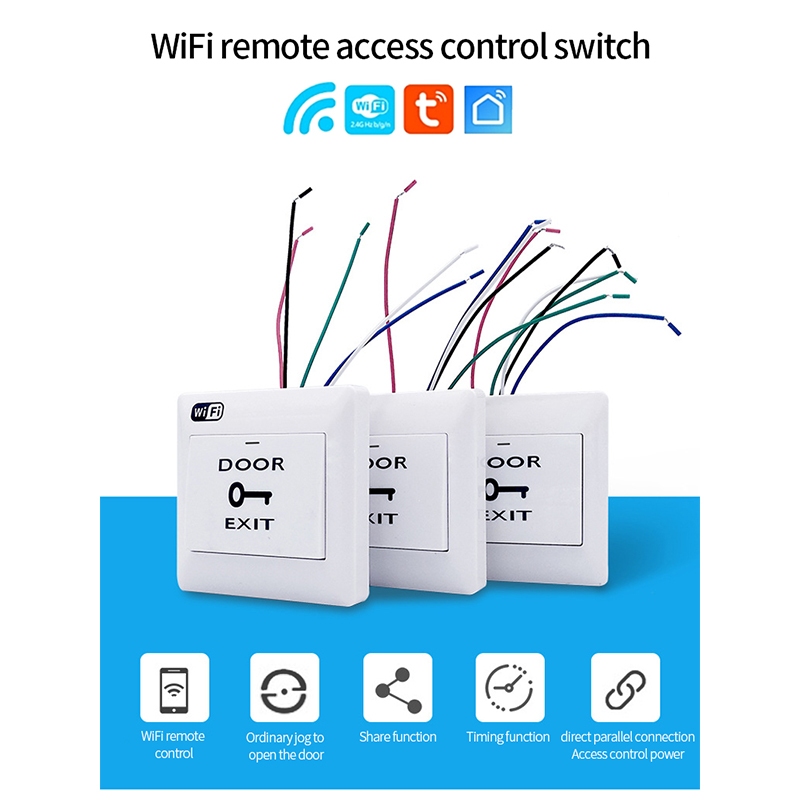 Tuya App WiFi Door Exit Button Voice Remote Door-Opening Wireless Release Push Switch For ...