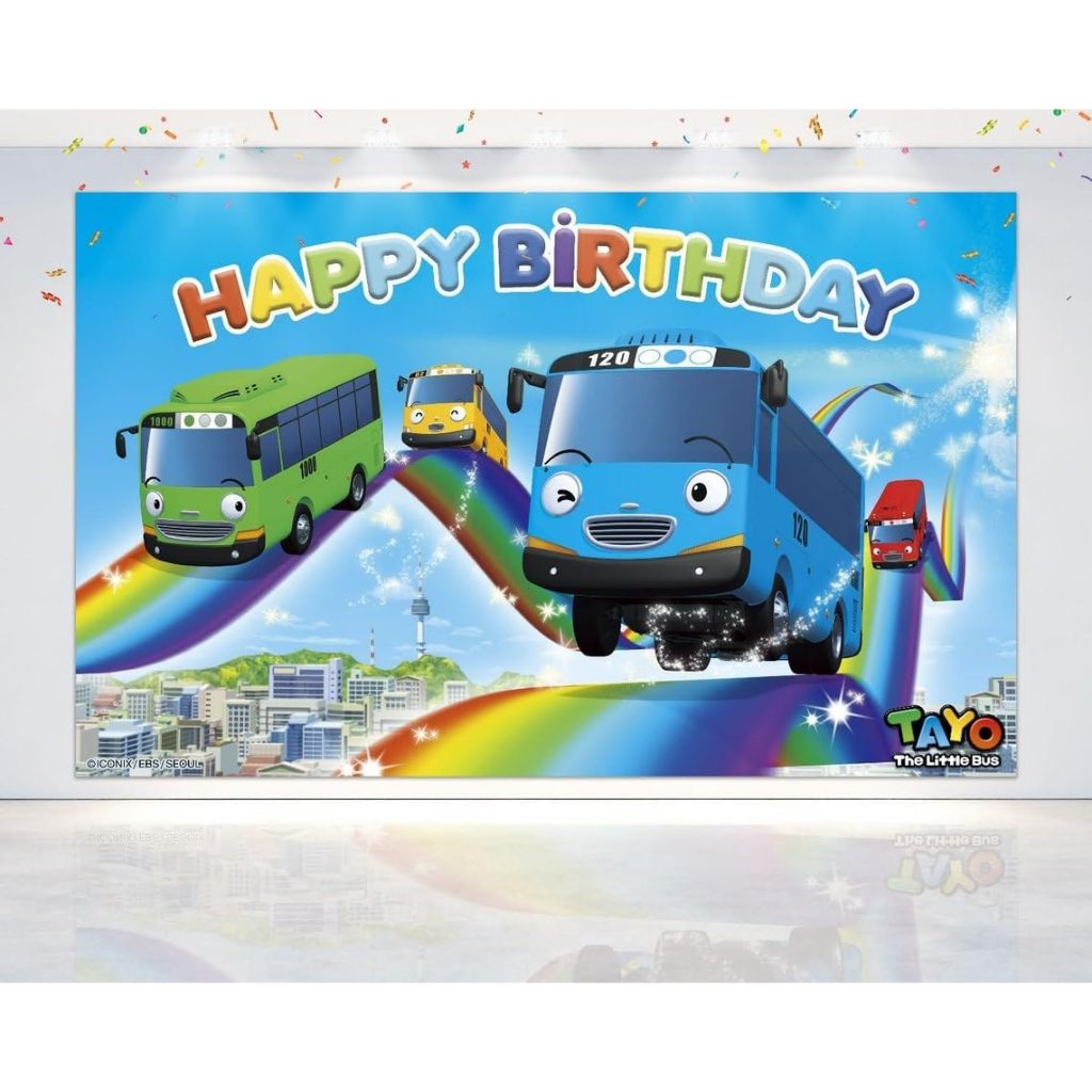 Tayo The Little Bus Photography Backdrop 5x3ft Happy Birthday Tayo ...