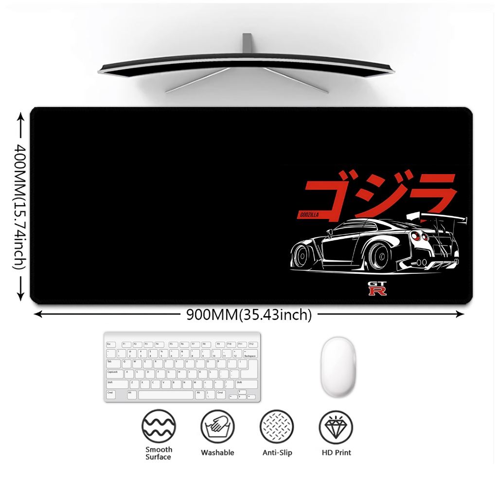Mouse Pad Gaming Desk Mat JDM Super Racing Car GT-R R35 Waterproof Anti ...