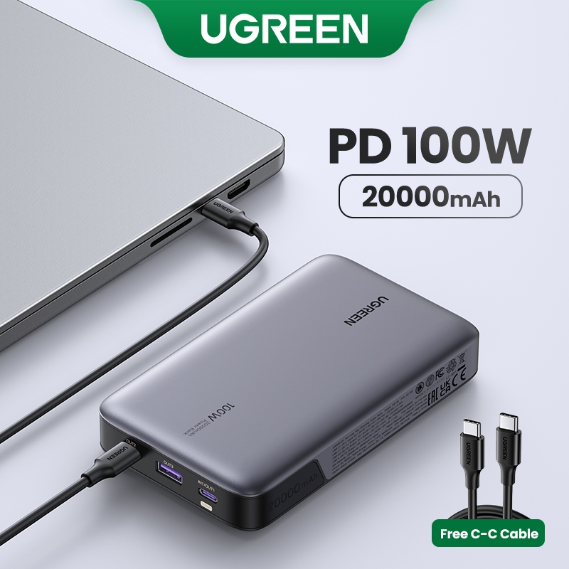 UGREEN PD100W 20000mAh 3-Ports Fast Charging Power Bank Powerbank with ...