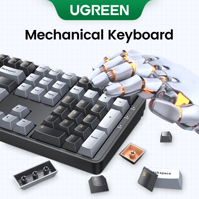 UGREEN Mechanical Keyboard 108 PBT Keycaps Wired Keyboard Red Switch ...