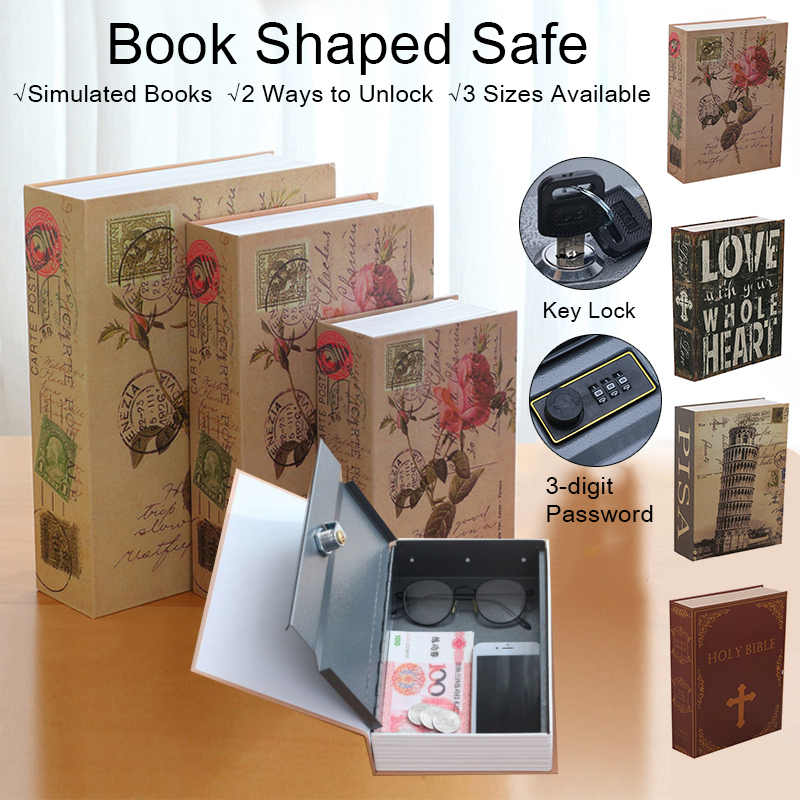 Creative Secret Book Safe Box Anti-theft Metal Dictionary Storage Box ...
