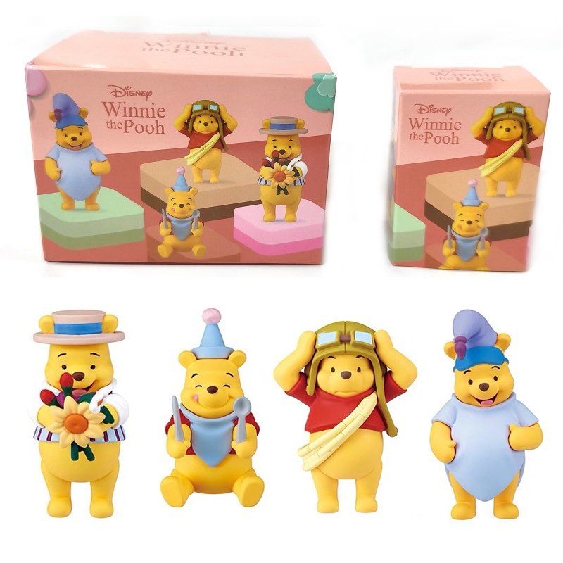 4Pcs/Set Winnie The Pooh Action Figures Pooh Bear Variety Clothing 2 ...