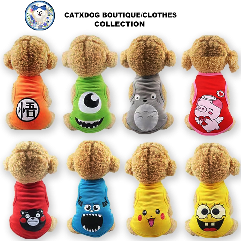 【Yuanzhs Pet】Cartoon dog clothes thin section sports Vest cat clothes ...