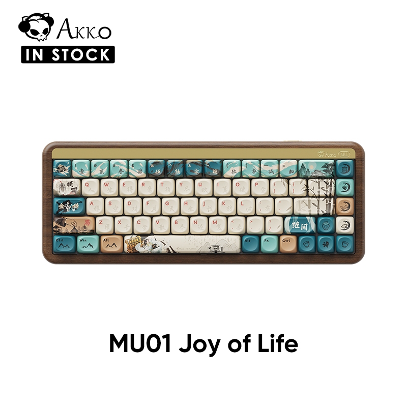 MU01 Joy of Life Multi-Modes Walnut Wooden Case, 68-key Gasket ...