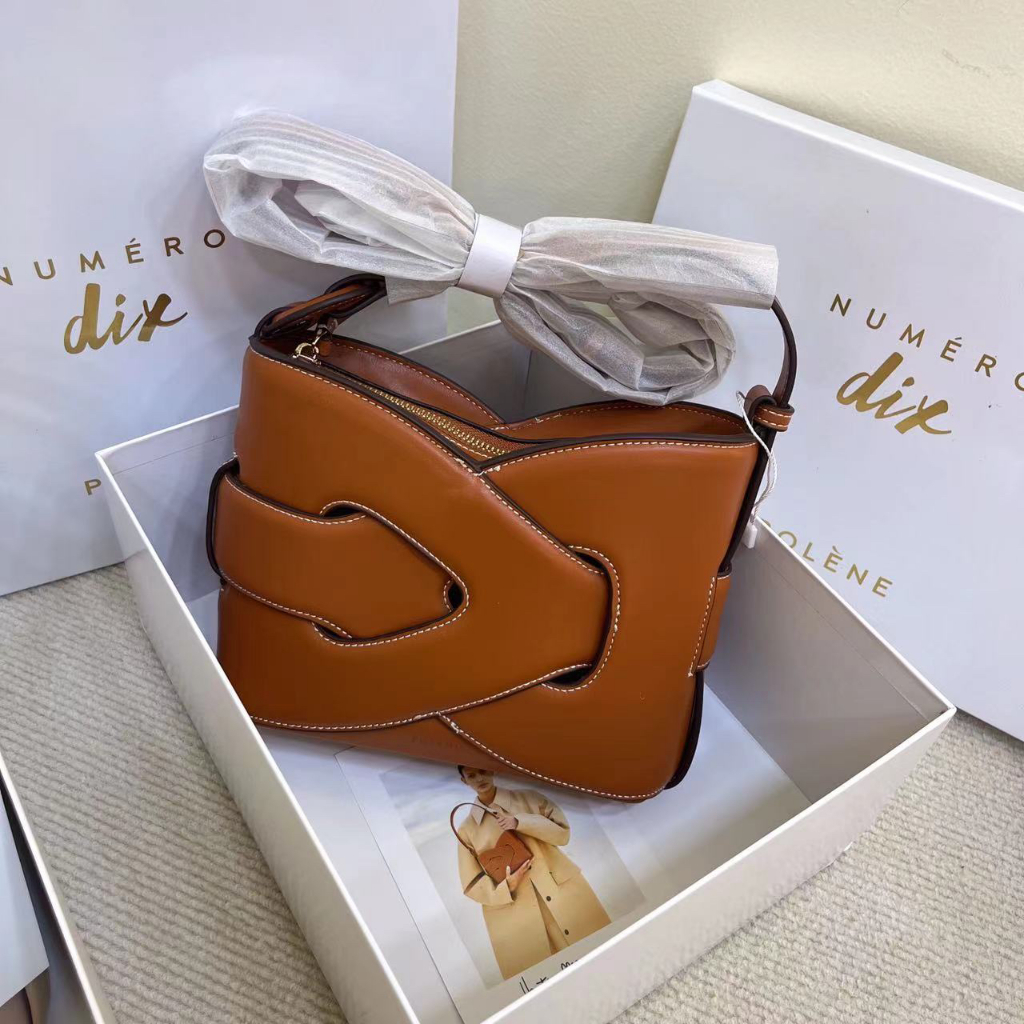 [WITH Box] French Niche Nodde Twist Bag Geometric Hollow One-Shoulder ...
