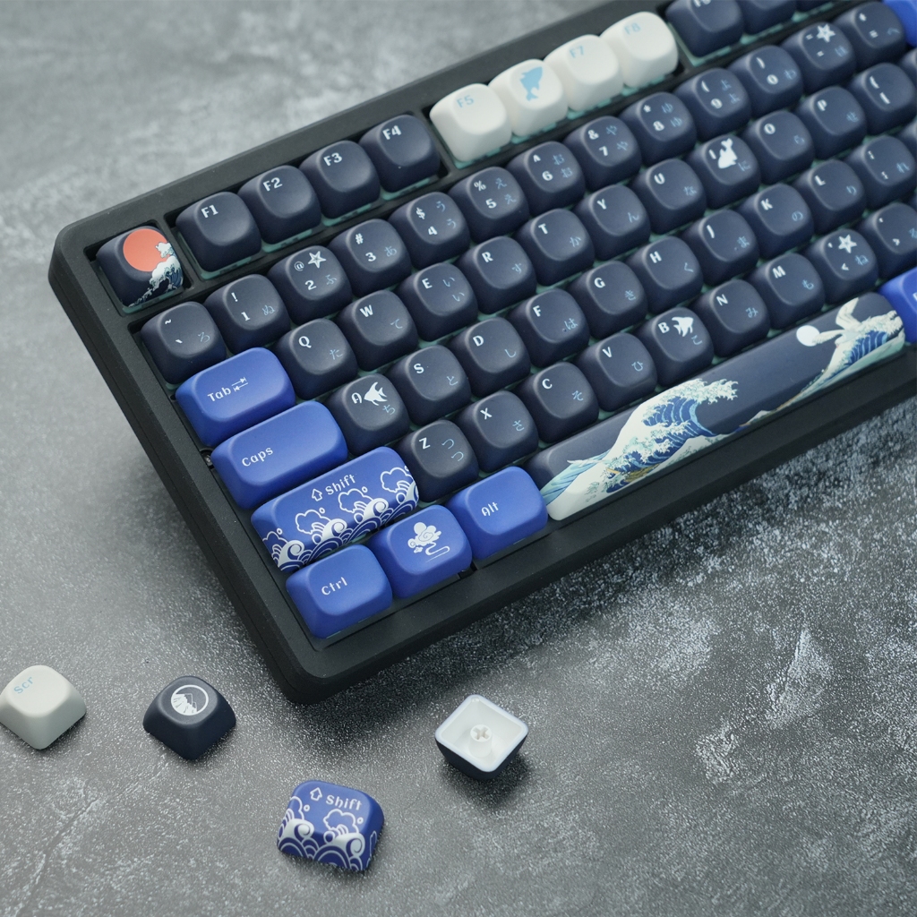 WOMIER Black Coral Sea Keycaps, 130+ Keys MOA Custom Key Caps for ...