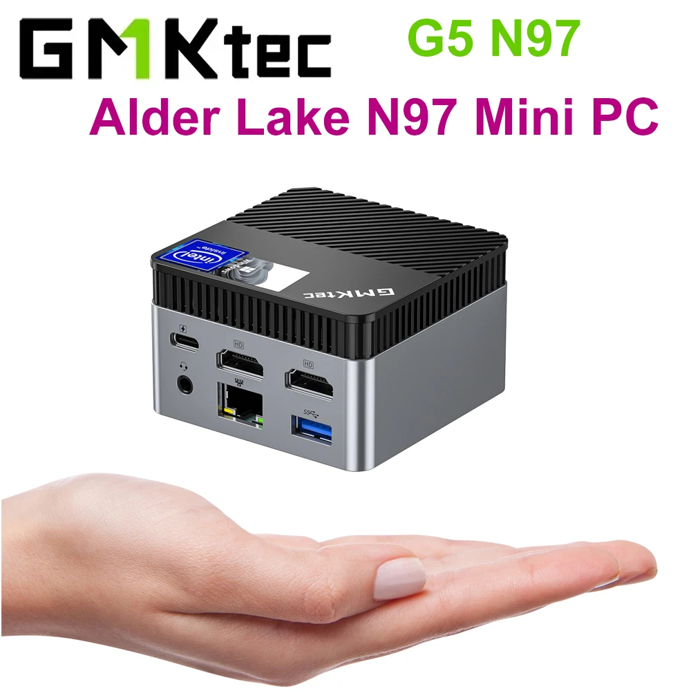 GMKtec G5 Intel Alder Lake N97 Mini PC Windows 11 Pro DDR5 4800Mhz M.2 ...