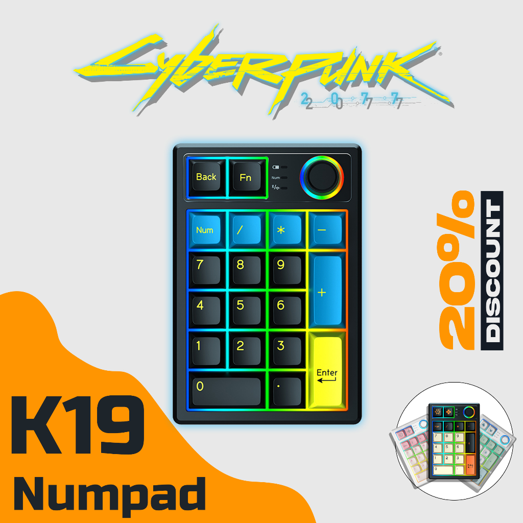 Keycool K19 Mechanical Numpad, Gasket Mount Hot Swappable Bluetooth 5.0 ...